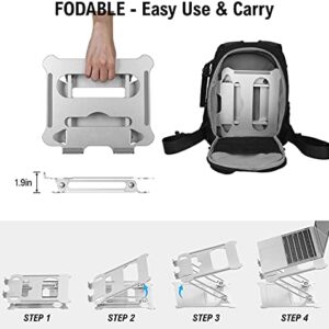 Diswoe Laptop Stand, Ergonomic Portable Aluminum Computer Riser, Ergonomic Laptops Elevator for Desk, Foldable Metal Holder Compatible with Notebook, MacBook and More 10-15.6”Laptop