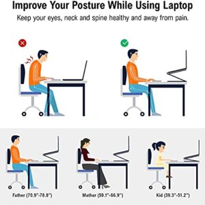 Diswoe Laptop Stand, Ergonomic Portable Aluminum Computer Riser, Ergonomic Laptops Elevator for Desk, Foldable Metal Holder Compatible with Notebook, MacBook and More 10-15.6”Laptop