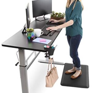 Stand Steady Pen Cup | Original 3-in-1 Desk Organizer | Free Up Desk Space with Clamp On Pen Holder & Bag Hook | No Drill Needed | Organize Pencils, Markers, Paper Clips & More (Black)