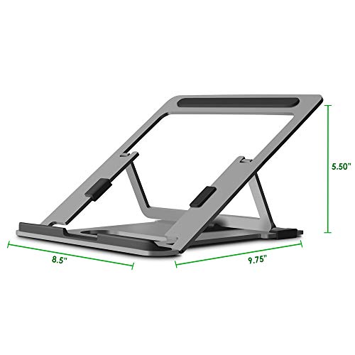 Magichold Portable Height Adjustable Folding Laptop Stand,Lightweight Anti-Slip Laptop Riser | Aluminum Notebook/Tablet Stand Compatible with MacBook Pro/Air,ipad Pro,HP, Dell & Any Laptops (Silver)