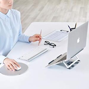 Magichold Portable Height Adjustable Folding Laptop Stand,Lightweight Anti-Slip Laptop Riser | Aluminum Notebook/Tablet Stand Compatible with MacBook Pro/Air,ipad Pro,HP, Dell & Any Laptops (Silver)