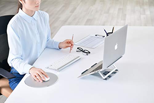 Magichold Portable Height Adjustable Folding Laptop Stand,Lightweight Anti-Slip Laptop Riser | Aluminum Notebook/Tablet Stand Compatible with MacBook Pro/Air,ipad Pro,HP, Dell & Any Laptops (Silver)