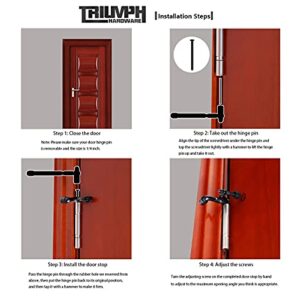 Triumph Hardware 2 Pack Hinge Pin Door Stopper,Adjustable Heavy Duty Door Stopper 2-3/8"x15/16”,Dull Chrome,with Black Rubber Bumper Tips