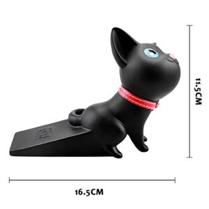 Door Stopper Decorative Cute Cat Door Stopper Non-Slip Non-Scratching Works on All Floor Surfaces Creative Door Stopper Pack (Black)