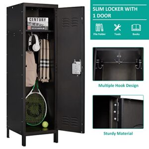 SISESOL Metal Locker Storage Cabinet Lockers for Employees Metal Locker Shelf Home Office Storage Cabinets Coat Lockers Narrow Cabinet 55" Standing Cabinet Organizer Steel File Cabinet