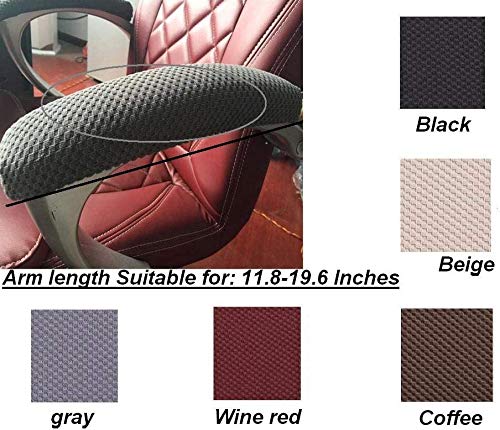 Isccdy Soft Chair Arm Pad Covers Over,Simple Durable Washable Office Chair Armrest Slipcovers Covers Pads (2 Pcs/Set). (Black)