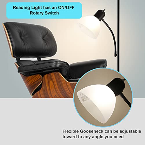 THOVAS Floor Lamp Free Stand Floor Lamp 3-Way 150W Main Uplight and Adjustable Reading Light for Living Room/Office/Bedroom by ONEXT