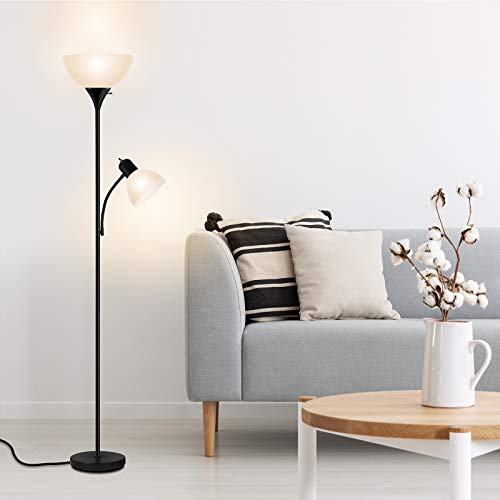 THOVAS Floor Lamp Free Stand Floor Lamp 3-Way 150W Main Uplight and Adjustable Reading Light for Living Room/Office/Bedroom by ONEXT