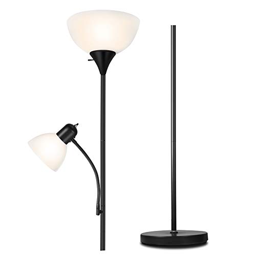 THOVAS Floor Lamp Free Stand Floor Lamp 3-Way 150W Main Uplight and Adjustable Reading Light for Living Room/Office/Bedroom by ONEXT