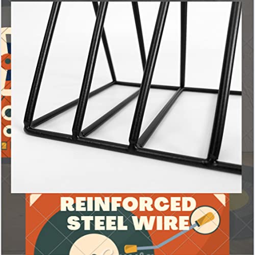 45rpm Vinyl Record Storage Holder - 7inch Stand Metal Wire Rack Holds up to 33 Album Lp's - Premium Display, Simple and Contemporary Shelf Concept Design for 7" Records (Black, 1)