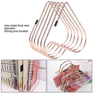 Watris Veiyi Files Folder Stand, Desktop Iron Storage Rack, Book Record Holder, Desktop Album Storage Rack, Vinyl Record Stand Holder, 5 Slot Heart Shaped File Holder for Office Home Decor(Rose Gold)