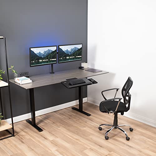 VIVO Extra Large Adjustable Computer Keyboard Tray with Slide-Out Mouse Platform, Ergonomic Under Table Tilting Desk Mount Shelf with Padding, Black, MOUNT-KB07B