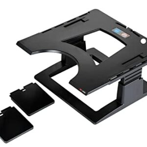 3M Adjustable Laptop Stand, Raise Screen Height to Reduce Neck Strain, 3" Height Adjustment, Large Platform for Docking Station, Non-Skid Base Keeps Laptop Secure, Cable Management, Black (LX500)