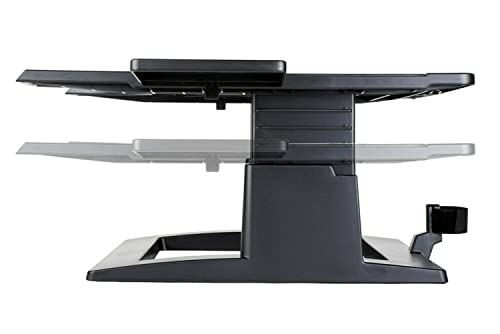 3M Adjustable Laptop Stand, Raise Screen Height to Reduce Neck Strain, 3" Height Adjustment, Large Platform for Docking Station, Non-Skid Base Keeps Laptop Secure, Cable Management, Black (LX500)