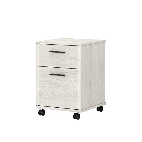 Bush Furniture Key West 2 Drawer Mobile File Cabinet, Linen White Oak