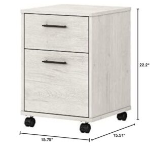 Bush Furniture Key West 2 Drawer Mobile File Cabinet, Linen White Oak