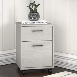 Bush Furniture Key West 2 Drawer Mobile File Cabinet, Linen White Oak