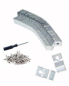 silver table top fasteners with screws,table top connectors z clips for table top set of 24/48/96 packs (include 24/48/96 clips,24/48/96 screws) (48)