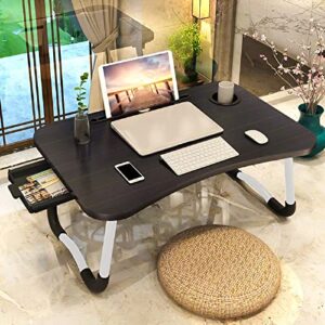 foldable bed table for laptop,laptop desk table stand,laptop bed tray table with storage drawer-cup holder, notebook stand lap desk for writing reading eating, portable laptop table for bed sofa floor