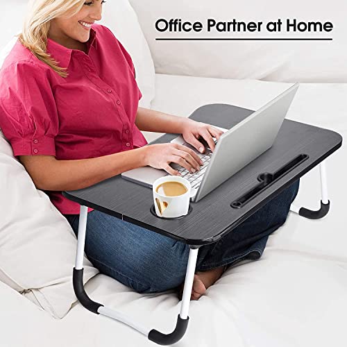 Foldable Bed Table for Laptop,Laptop Desk Table Stand,Laptop Bed Tray Table with Storage Drawer-Cup Holder, Notebook Stand Lap Desk for Writing Reading Eating, Portable Laptop Table for Bed Sofa Floor