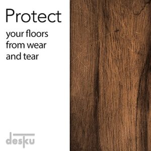 DeskU Office Desk Chair Mat - for Hard Floors, Clear Swirl Spiral Pattern, 46 Inches x 60 Inches, Made in The USA