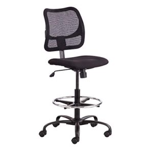 safco products vue mesh extended-height chair 3395bl, ergonomic, breathable mesh back, black, mid-back