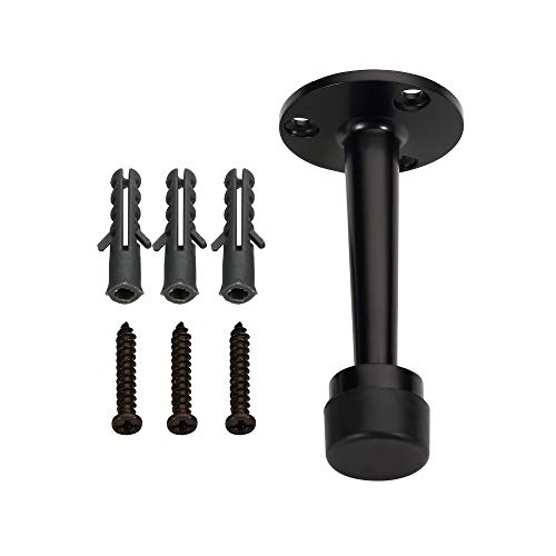 Alzassbg 10 Pack Black Door Stopper, Wall Mount Door Holder Heavy Duty Solid Door Stopper with Rubber Bumper AL9021MB