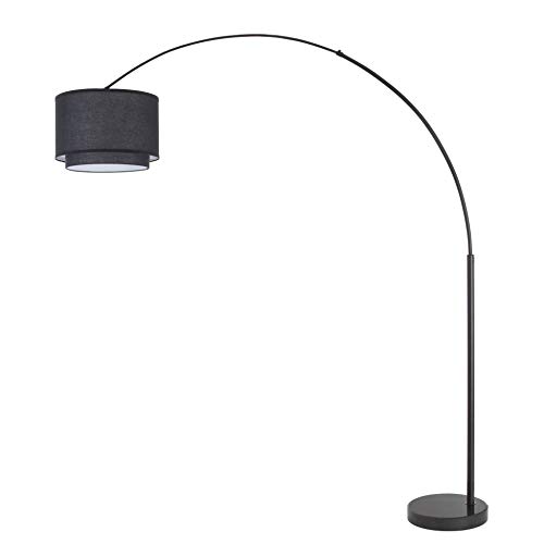 Major-Q Modern 81" Arc Tall Living Room-Stand Up Arching Drum Shade Large Floor Lamp for Dinning/ Bedrooms-Corner Lamp for Office Lighting Black