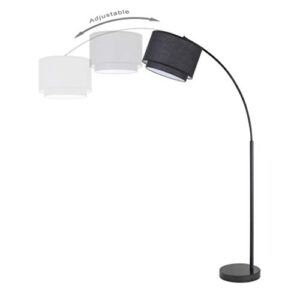 Major-Q Modern 81" Arc Tall Living Room-Stand Up Arching Drum Shade Large Floor Lamp for Dinning/ Bedrooms-Corner Lamp for Office Lighting Black