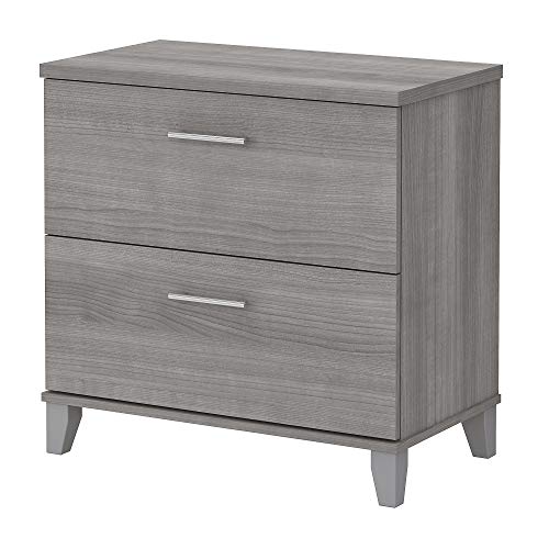 Bush Furniture Somerset 2 Drawer Lateral File Cabinet in Platinum Gray