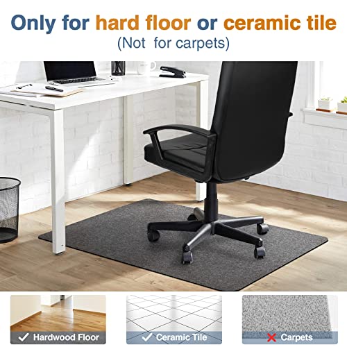 Placoot Office Chair Mat for Hardwood Floor, 55"x35" Computer Chair Mat, Desk Chair Mat, Large Anti-Slip Floor Protector for Home Office (Dark Grey, 55"×35")