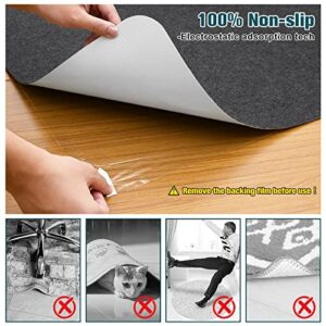 Placoot Office Chair Mat for Hardwood Floor, 55"x35" Computer Chair Mat, Desk Chair Mat, Large Anti-Slip Floor Protector for Home Office (Dark Grey, 55"×35")