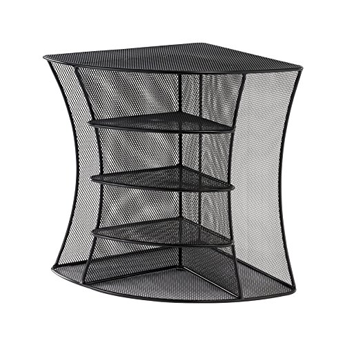 Safco Products Onyx Mesh Corner Organizer 3261BL, Black Powder Coat Finish, Durable Steel Mesh Construction, Space-Saving Functionality, 13" x 15" x 11"