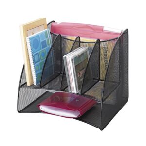 Safco Products Onyx Mesh Corner Organizer 3261BL, Black Powder Coat Finish, Durable Steel Mesh Construction, Space-Saving Functionality, 13" x 15" x 11"