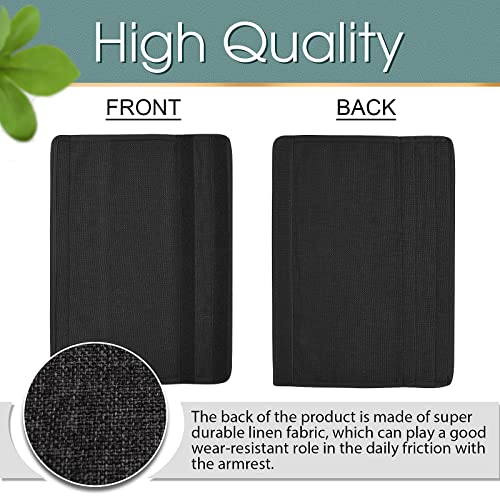 Joywell Linen Office Chair Armrest Pads, Adjustable Comfy Ergonomic Chair Arm Rest Covers, Removable Elbows Support and Forearms Pressure Relief, Set of 2, Black