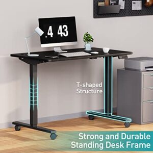 WOKA 40 x 24 Inches Electric Standing Desk,Adjustable Height Stand up Desk with Memory Controller, Sit Stand Desk for Home Office, Adjustable Motorized Desks with Splice Board, Black