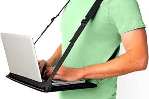 office up laptop harness, standing desk, mobile walking laptop carrier, adjustable desk and portable laptop stand, hands free wearable desk for laptop (16″) or notebook…