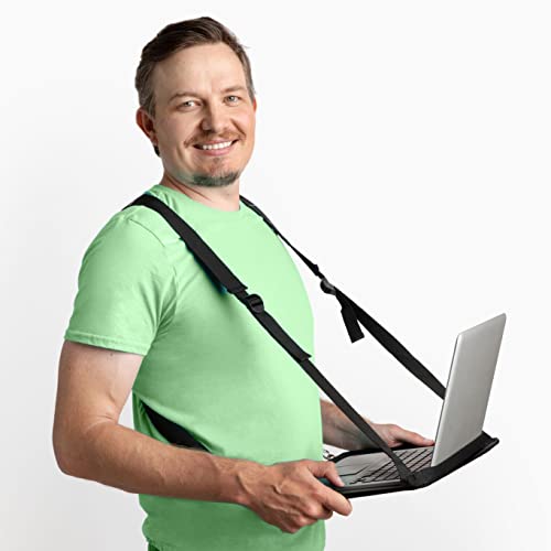 Office Up Laptop Harness, Standing Desk, Mobile Walking Laptop Carrier, Adjustable Desk and Portable Laptop Stand, Hands Free Wearable Desk for Laptop (16") or Notebook…