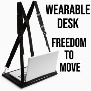 Office Up Laptop Harness, Standing Desk, Mobile Walking Laptop Carrier, Adjustable Desk and Portable Laptop Stand, Hands Free Wearable Desk for Laptop (16") or Notebook…