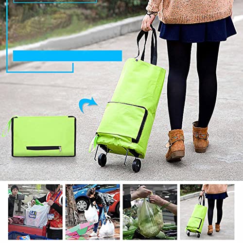 xiaoguozi Foldable Shopping Cart Portable Shopping Bag Stair Climbing Grocery Cart with Wheels Removable Bag Waterproof Large Capacity Utility Cart