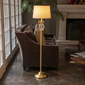 Décor Therapy PL4335 Dalila Floor Lamp, Polished Brass, Clear Glass