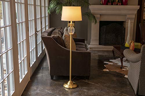 Décor Therapy PL4335 Dalila Floor Lamp, Polished Brass, Clear Glass