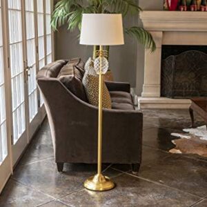 Décor Therapy PL4335 Dalila Floor Lamp, Polished Brass, Clear Glass