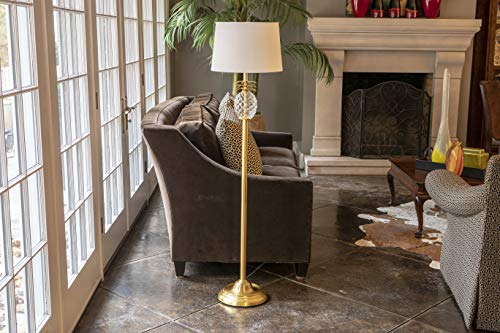 Décor Therapy PL4335 Dalila Floor Lamp, Polished Brass, Clear Glass