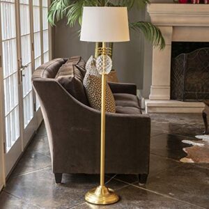 Décor Therapy PL4335 Dalila Floor Lamp, Polished Brass, Clear Glass