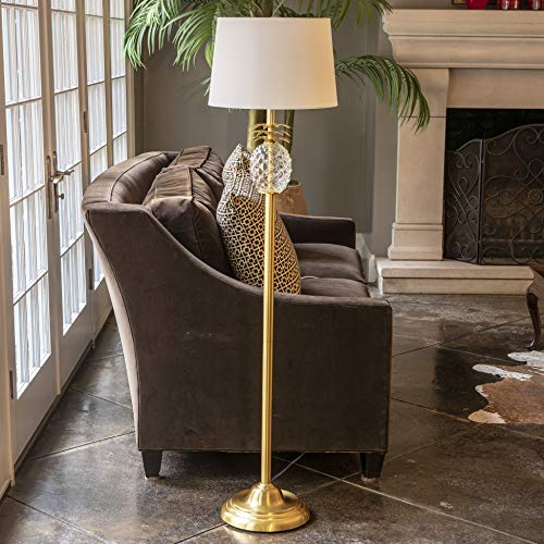 Décor Therapy PL4335 Dalila Floor Lamp, Polished Brass, Clear Glass