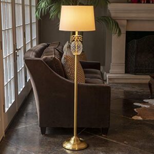 Décor Therapy PL4335 Dalila Floor Lamp, Polished Brass, Clear Glass