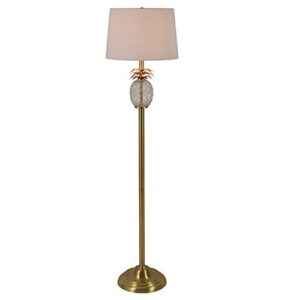 Décor Therapy PL4335 Dalila Floor Lamp, Polished Brass, Clear Glass