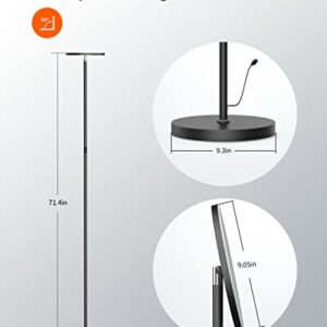 OYU LED Floor Lamp, LED Torchiere Floor Lamp, Lamp That Lights Up Whole Room, Bright Floor Lamp 30W/2500LM, 3000K-6500K with Night Light Mode & Touch Control, LED Floor Lamps for Living Room, Bedroom