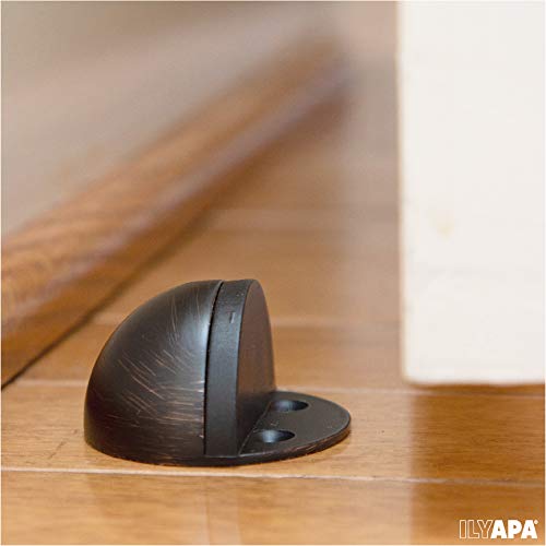 Ilyapa Contemporary Half Dome Heavy Duty Floor Mounted Door Stop with Rubber Bumper - Oil Rubbed Bronze 5 Pack